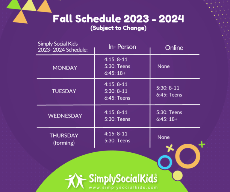 Fall-2023-Schedule | Simply Social Kids